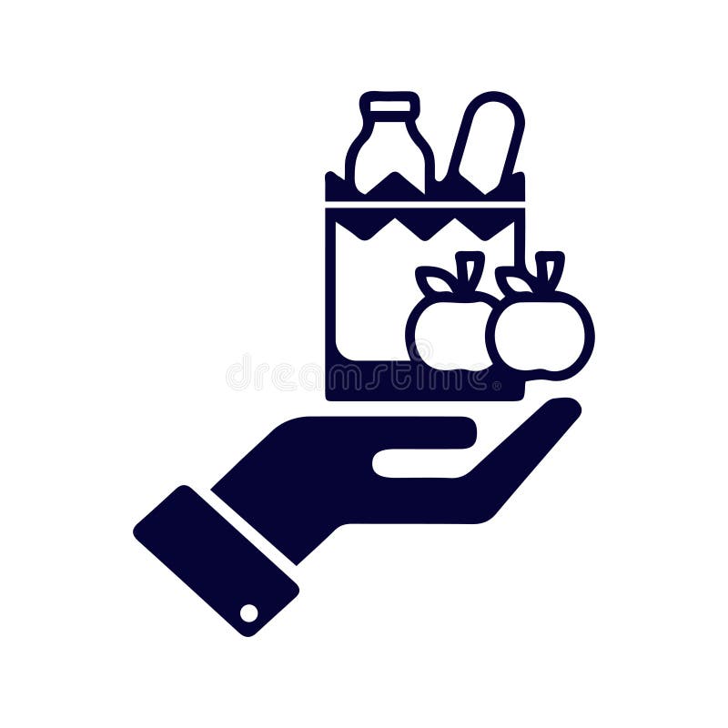 Grocery Home Hand Delivery Icon Stock Vector - Illustration of symbol ...