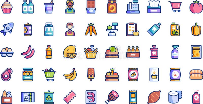 Grocery Icons High-Quality Vector Icons Collection with Editable Stroke ...