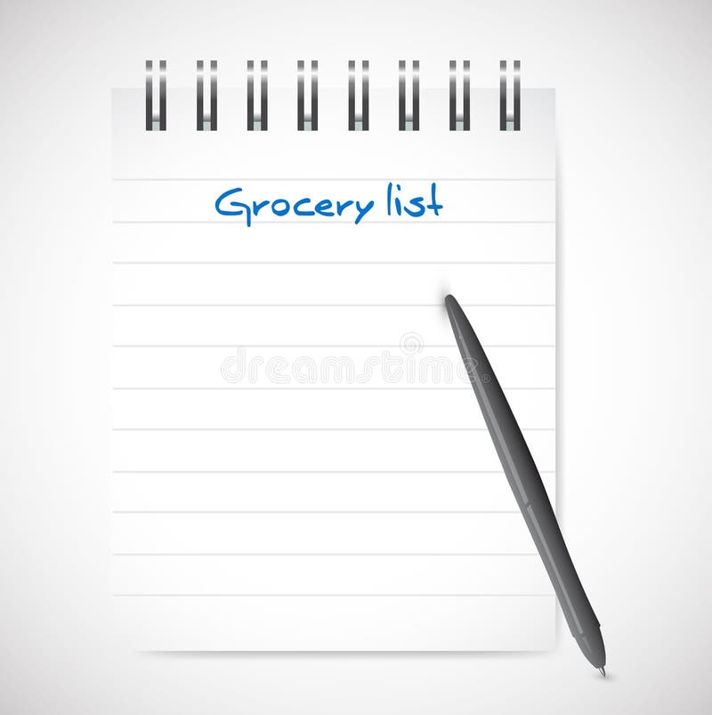 Grocery List Notepad Illustration Design Stock Illustration ... Grocery List Notepad Illustration Design Stock Illustration ...