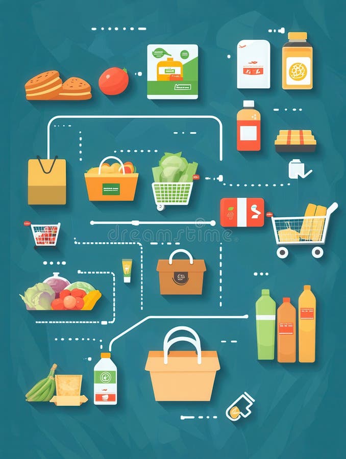 Grocery Order Flow Infographic Showcasing Selection, Checkout ...