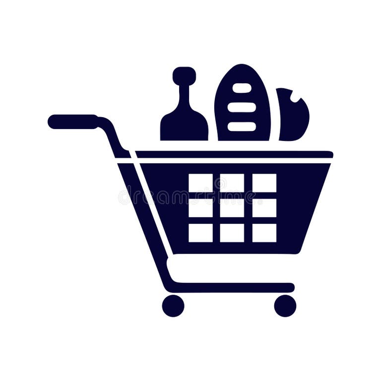 Grocery shopping icon stock vector. Illustration of purchase - 262292962