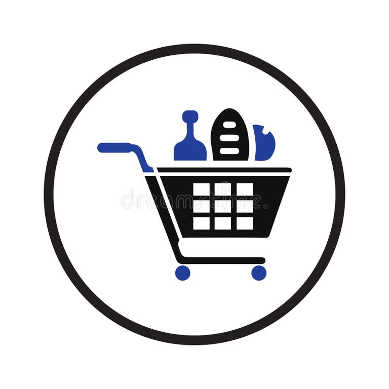 Grocery shopping icon stock vector. Illustration of concept - 262292993