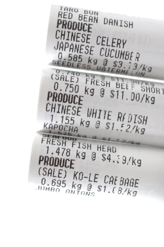 Grocery Shopping List Till Roll Printout Stock Photos - Free & Royalty ...