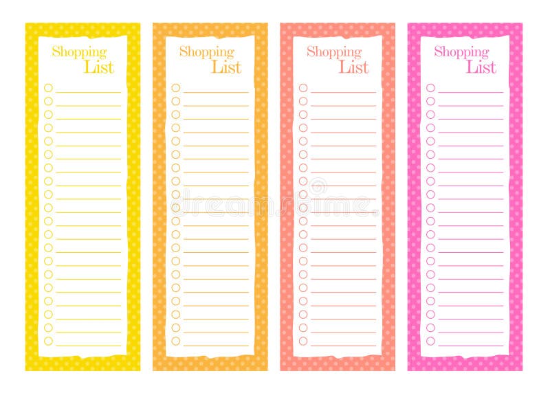 Grocery Shopping List Templates Stock Vector - Illustration of product ...