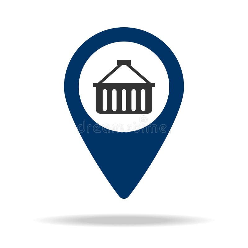 Grocery Store in Blue Map Pin Icon. Element of Map Point for Mobile ...