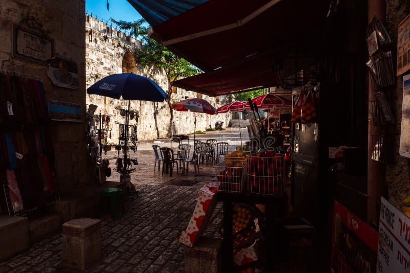 Grocery Store, City of Jerusalem Israel Stock Photo - Image of wall ...