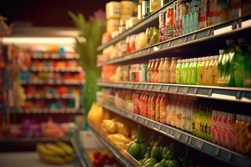 Grocery Store in a Close-up Shot, Macro Shot - Made with Generative AI ...