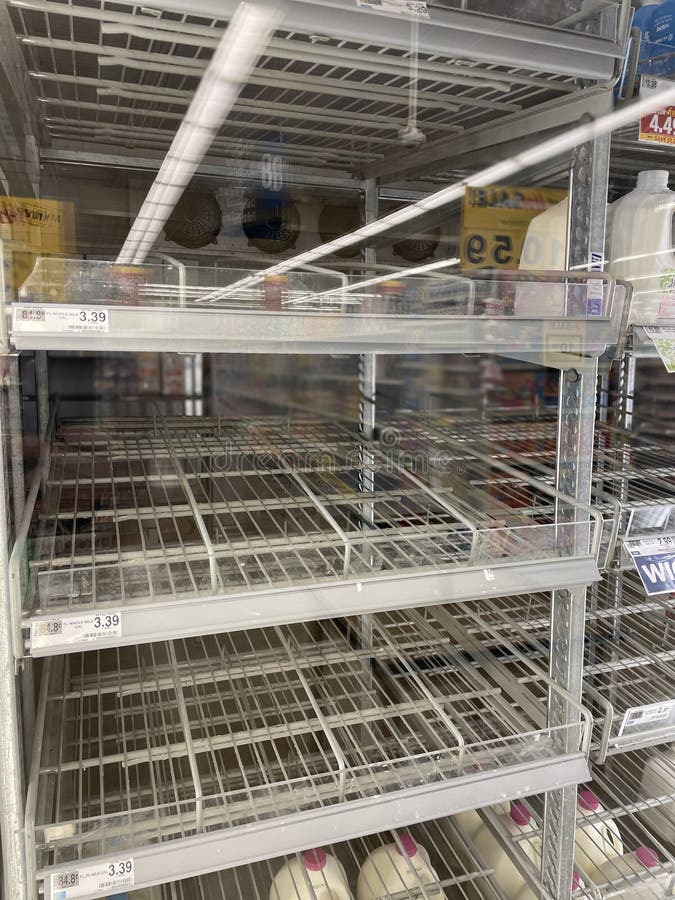 Grocery Store Empty Milk Rack Section Editorial Stock Photo - Image of ...