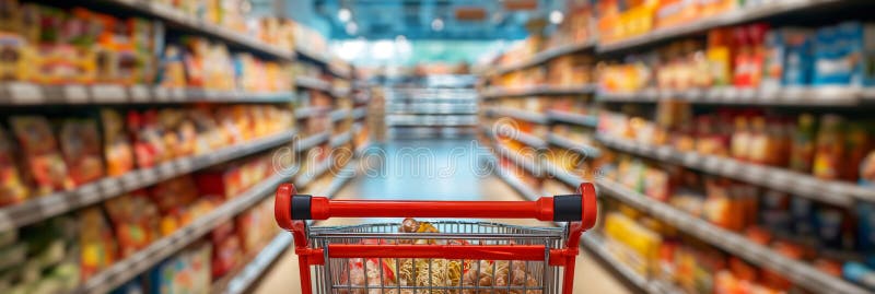 A Grocery Store with Lots of Goods on the Shelves. Stock Illustration ...
