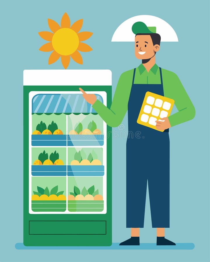 A Grocery Store Manager Happily Showcases the Stores Commitment To ...