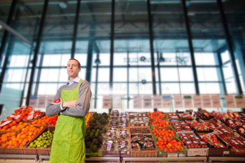 Grocery Store Owner Portrait Stock Image - Image of retail, fresh: 20649785