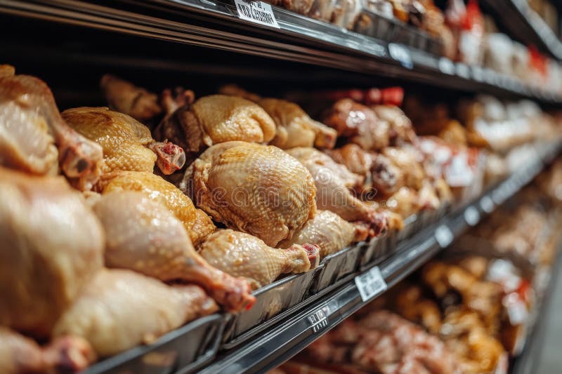 Grocery Store Poultry Aisle Stock Photo - Image of display, health ...