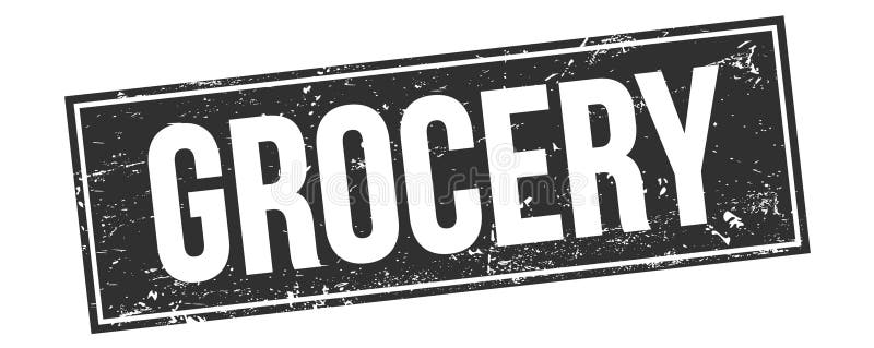 GROCERY Text on Black Grungy Rectangle Stamp Stock Illustration ...