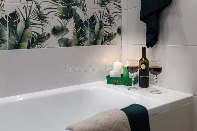 GRODNO, BELARUS - AUGUST, 2022: Modern Bathroom in Green Tones ...