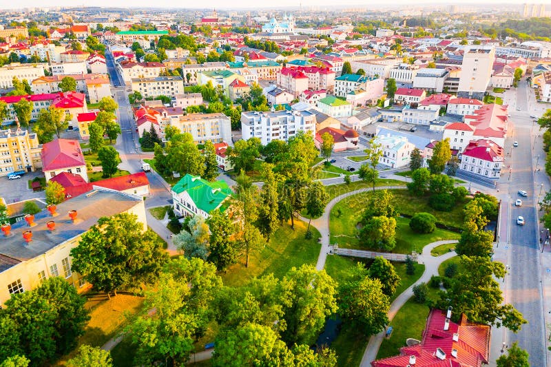 Grodno, Belarus - June 12, 2019 - Aerial View of the City of Grodno ...