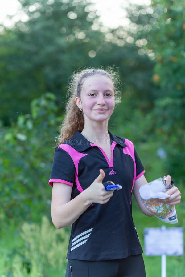 Strong Caucasian Teenage Girl Wearing Sportswear Running through a ... Strong Caucasian Teenage Girl Wearing Sportswear Running through a ...