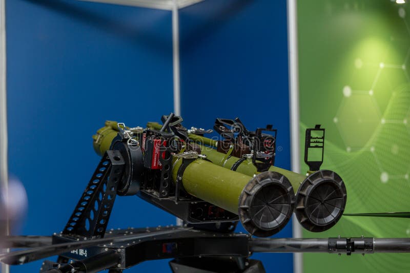 A Military Combat Drone with a Guided Missile Launch System Installed ...