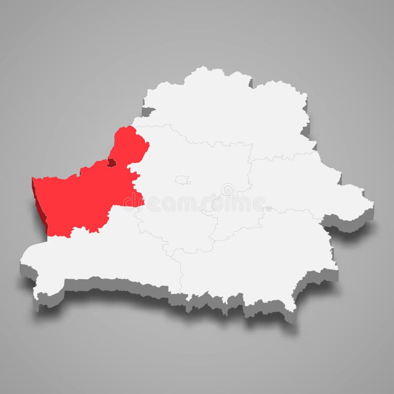 Grodno Oblast Region Location within Belarus 3d Imap Stock Vector ...