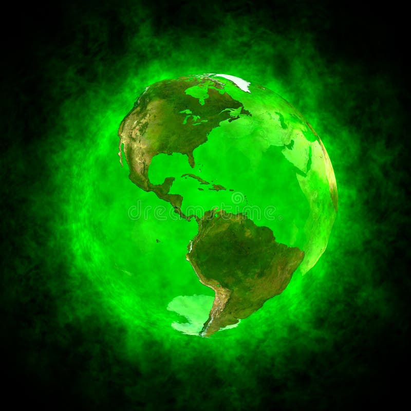 Groen Aura Van Aarde - Amerika Stock Illustratie - Illustration of ...