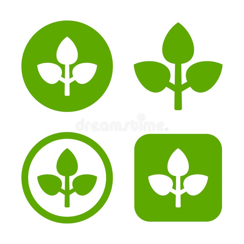 Groen Blad Logo Set Het Teken Van Eco Vector Vector Illustratie ...