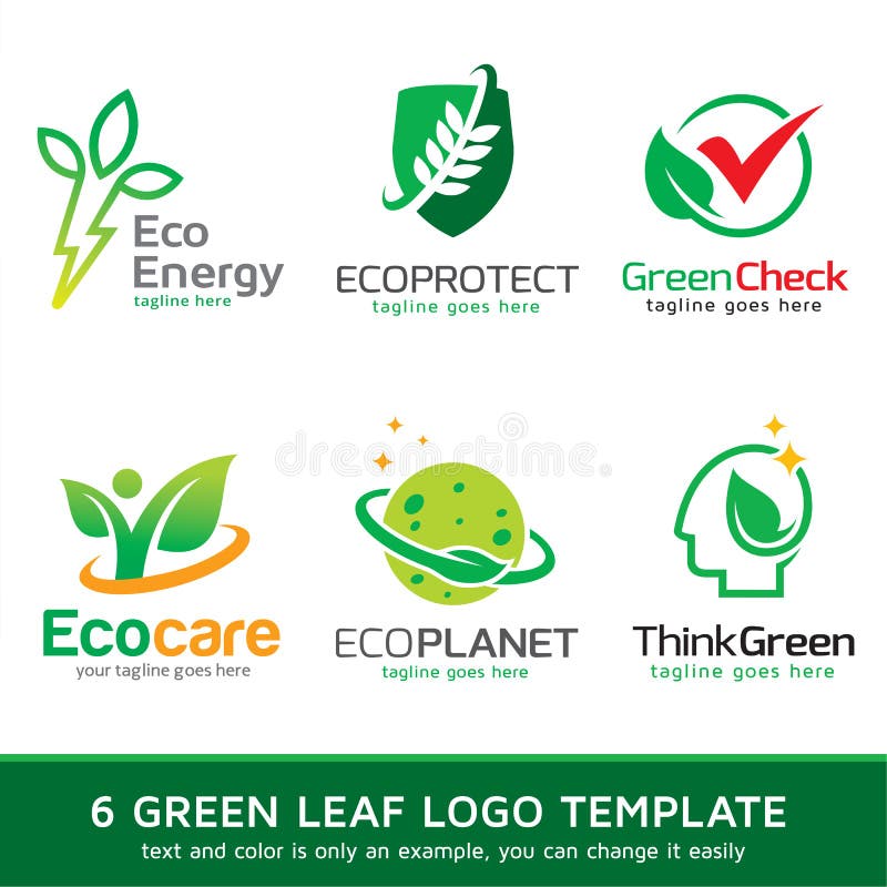 Groen Blad Logo Template Design Vector Vector Illustratie ...