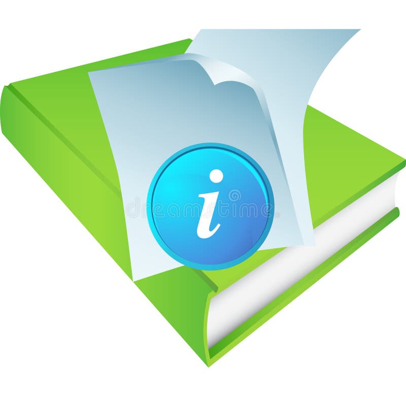 Groen Boek Met Het Pictogram Van De Informatie Vector Illustratie ...