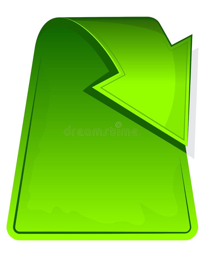 Groen label met pijl vector illustratie. Illustration of element - 53036457