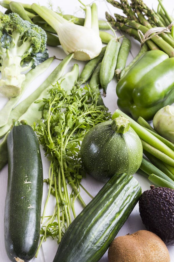 Inzameling Van Groene Fruit En Groenten Stock Foto - Image of kalk ...