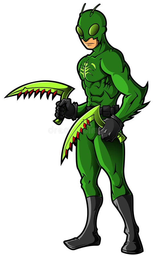 Groen Insect Superhero of Schurk Stock Illustratie - Illustration of ...