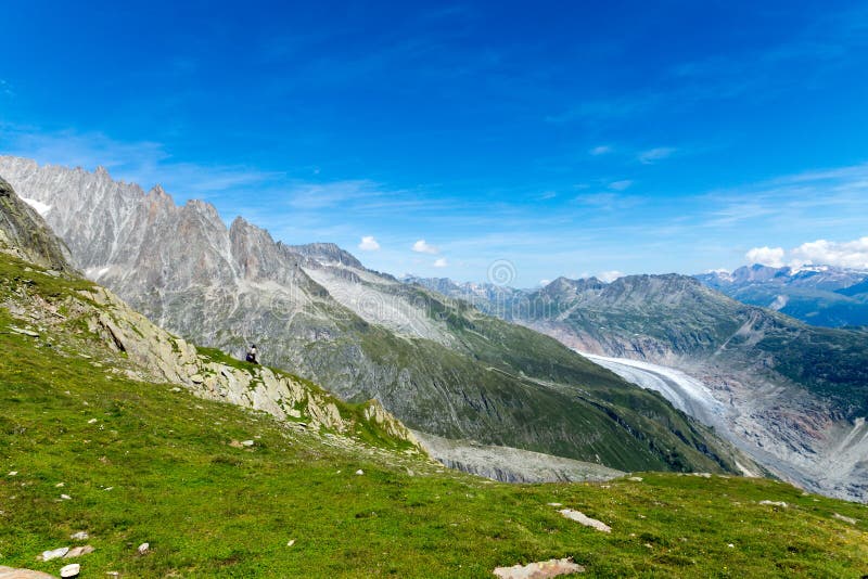 Groen Landschap in De Alpen Stock Afbeelding - Image of groot, ijzig ...