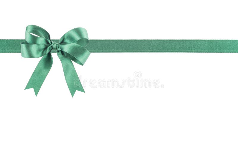 Groen lint met een boog stock afbeelding. Image of cadeau - 61806179