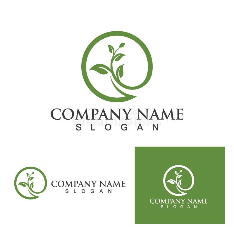 Groen Logo Bladboom En Symbool Vector Eps10 Vector Illustratie ...