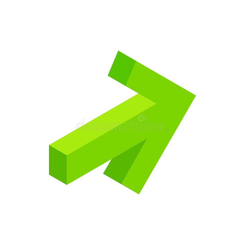Groen Pijl Isometrisch 3d Pictogram Vector Illustratie - Illustration ...