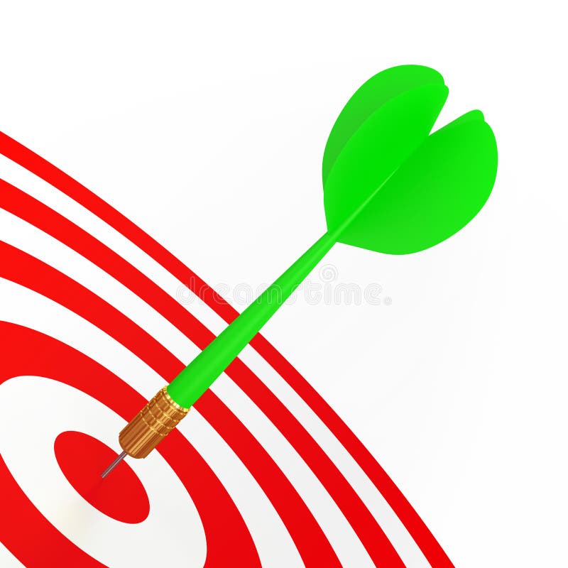 Groen Pijltje Op Het Centrum Van Het Doel Stock Illustratie ...