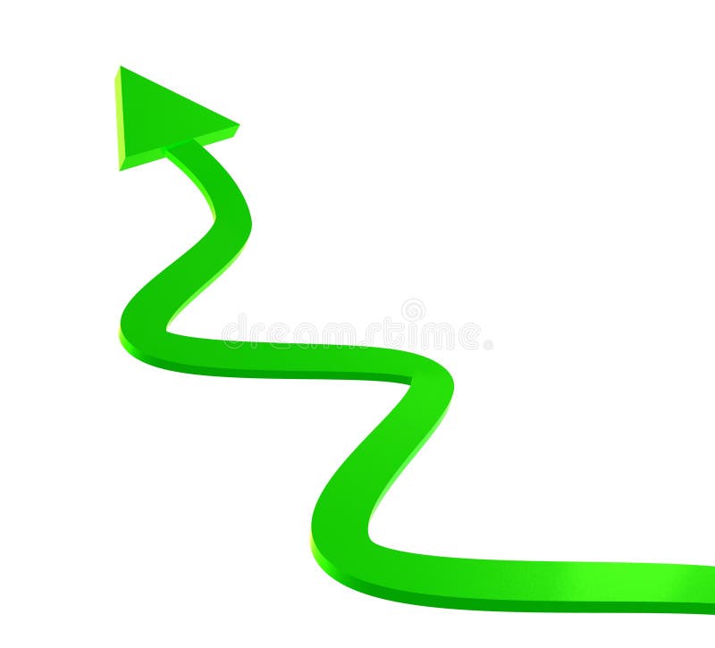 Groene Stijgende Pijl 3d Illustratie Stock Illustratie - Illustration ...