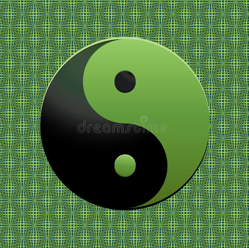 Groen symbool ying-Yang vector illustratie. Illustration of groen ...