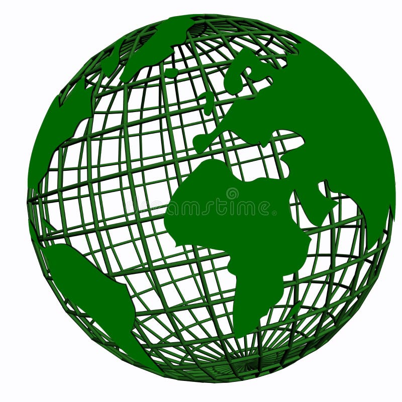 Groene 3d bol stock illustratie. Illustration of continent - 8075209