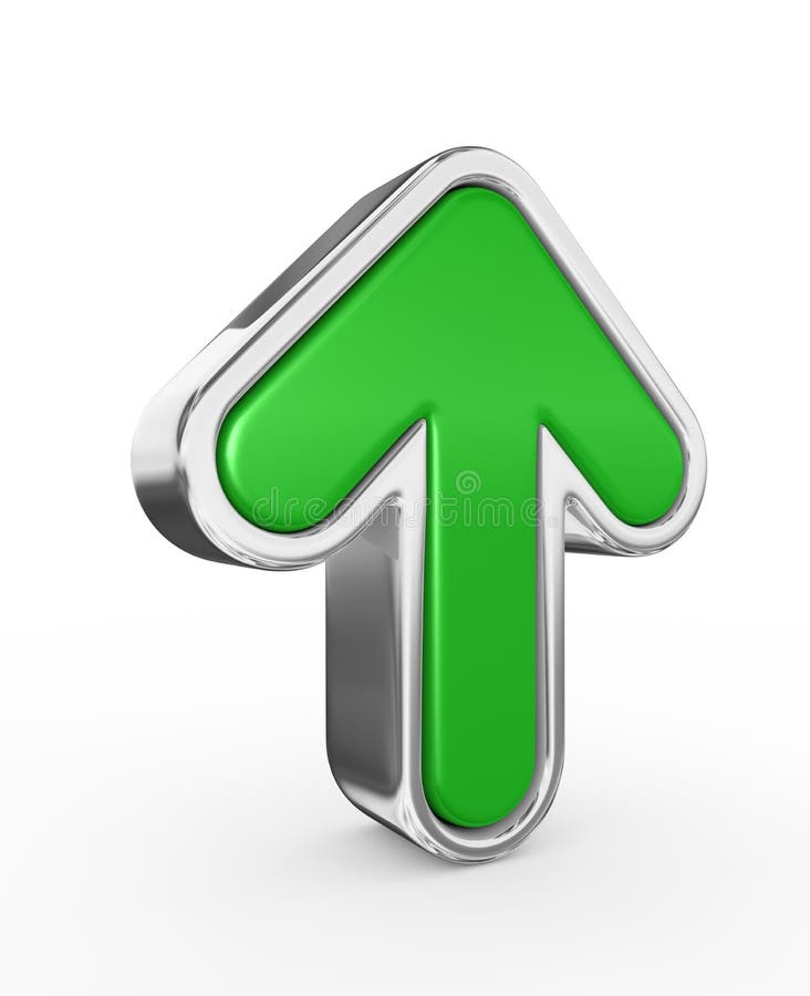 Groene pijl - 3D-weergave stock illustratie. Illustration of pijl ...