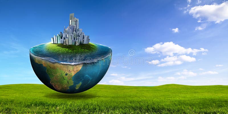 Groene aarde stock illustratie. Illustration of wolken - 20730059