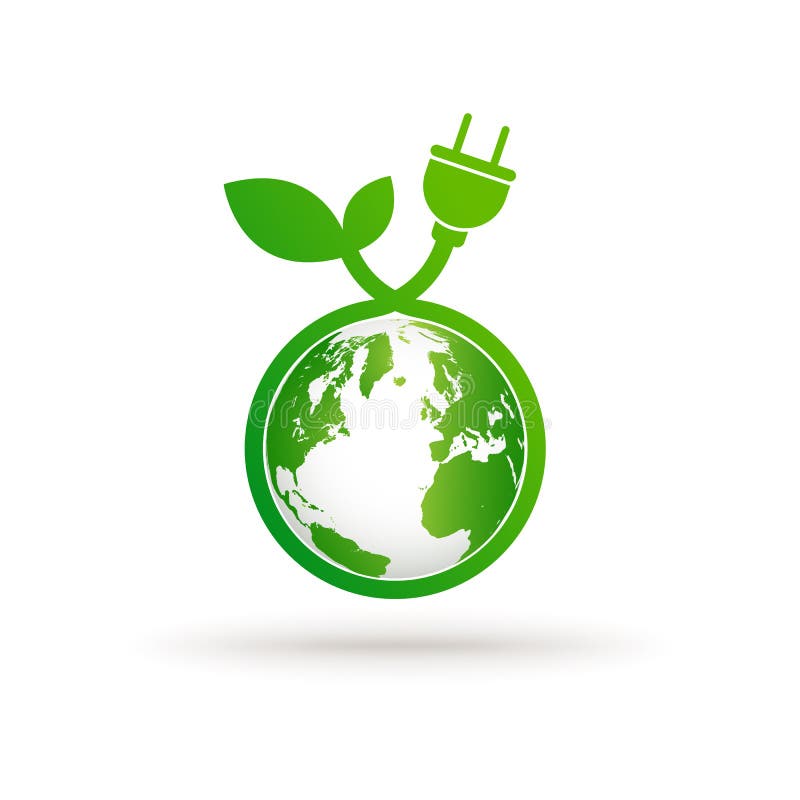 Groene Aarde, Eco En Energiebesparing Vector Illustratie - Illustration ...
