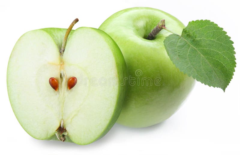Groene appel met de helft stock afbeelding. Image of besnoeiing - 28292707