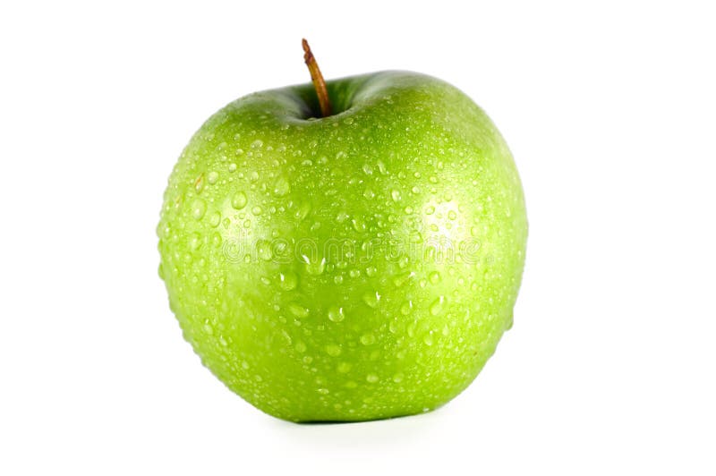 Groene Appel Op Een Witte Achtergrond Stock Afbeelding - Image of tuin ...