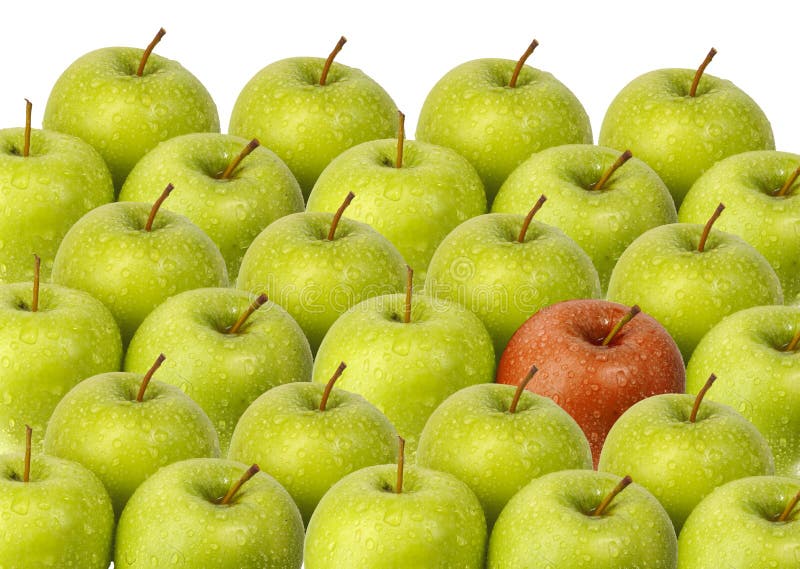 Het Fruitvruchten Van De Appelenappel Hoogste Die Mening Op Wit Wordt ...