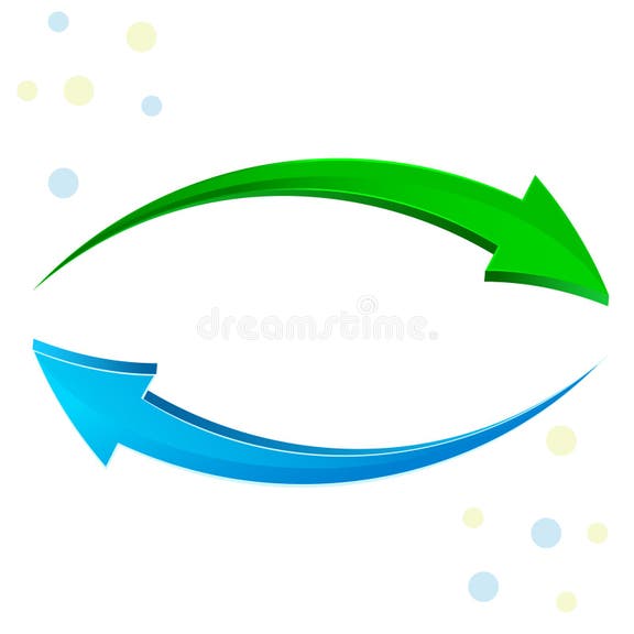 Groene, blauwe 3D pijl vector illustratie. Illustration of geïsoleerd ...