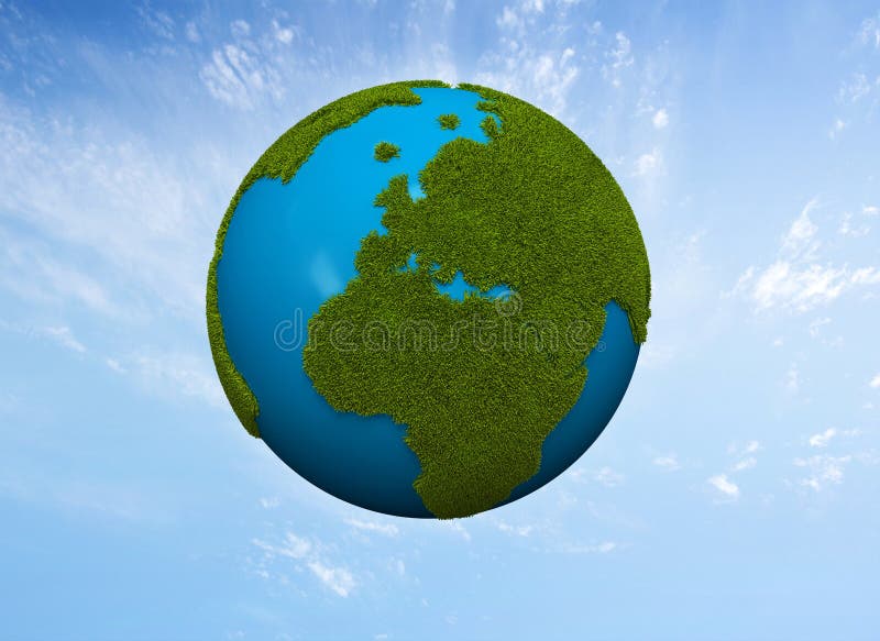 Groene wereldbol vector illustratie. Illustration of blauw - 12604660