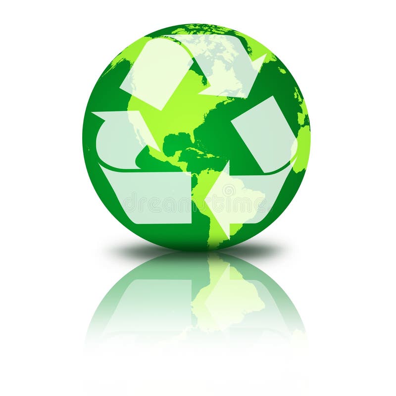 Groene Bol Met Kringloopsymbool Stock Illustratie - Illustration of ...