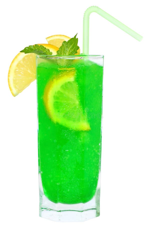 Groene Cocktail Met Verpletterd Ijs Stock Afbeelding - Image of ...