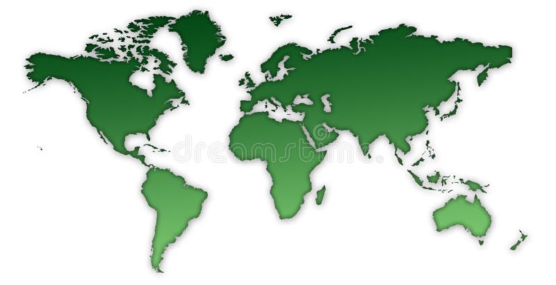 Groene De Kaart Van De Wereld Stock Illustratie - Illustration of ...