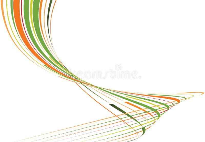 Groene En Oranje Gebogen Lijnen Vector Illustratie - Illustration of ...