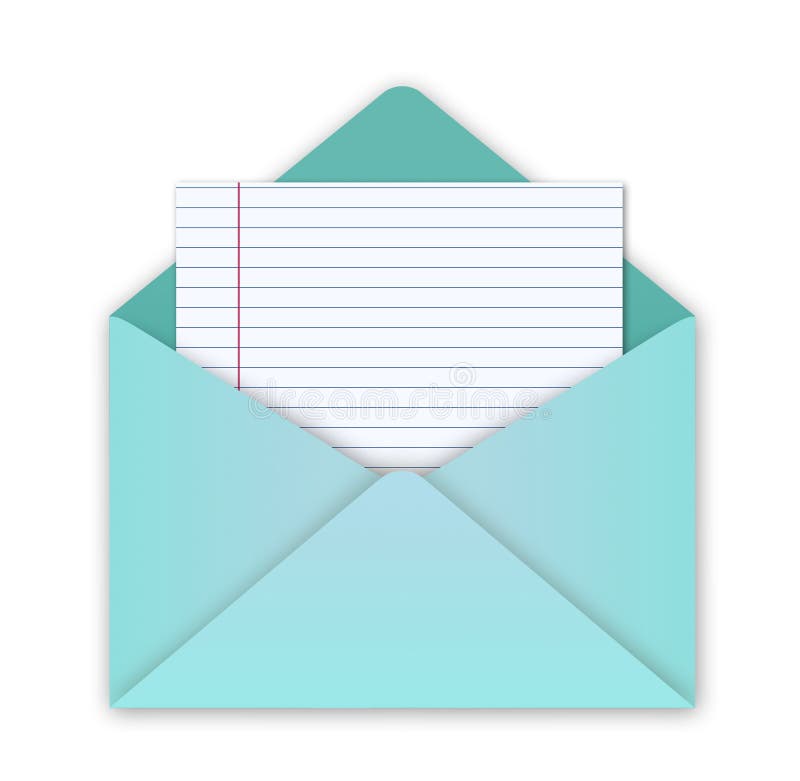 Groene envelop met brief stock illustratie. Illustration of decoratie ...